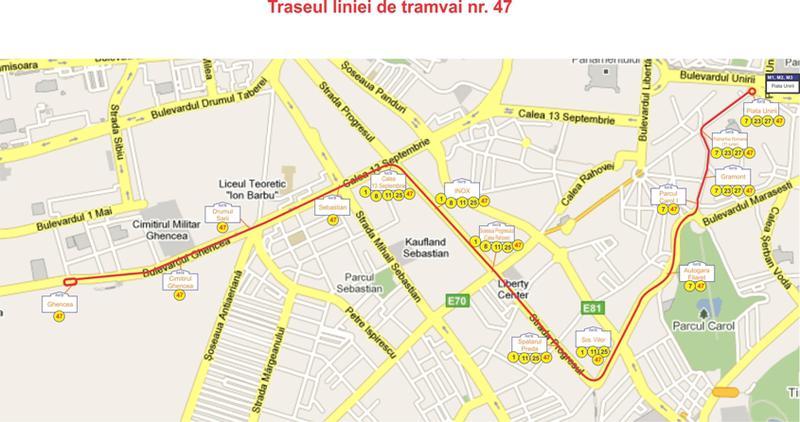 RATB: Tramvaiul 47 va circula intre Ghencea si Piata Unirii. Vezi ...