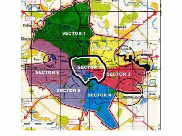 Bucurestiul ar putea avea 7 sectoare si granite extinse. Vezi harta ...