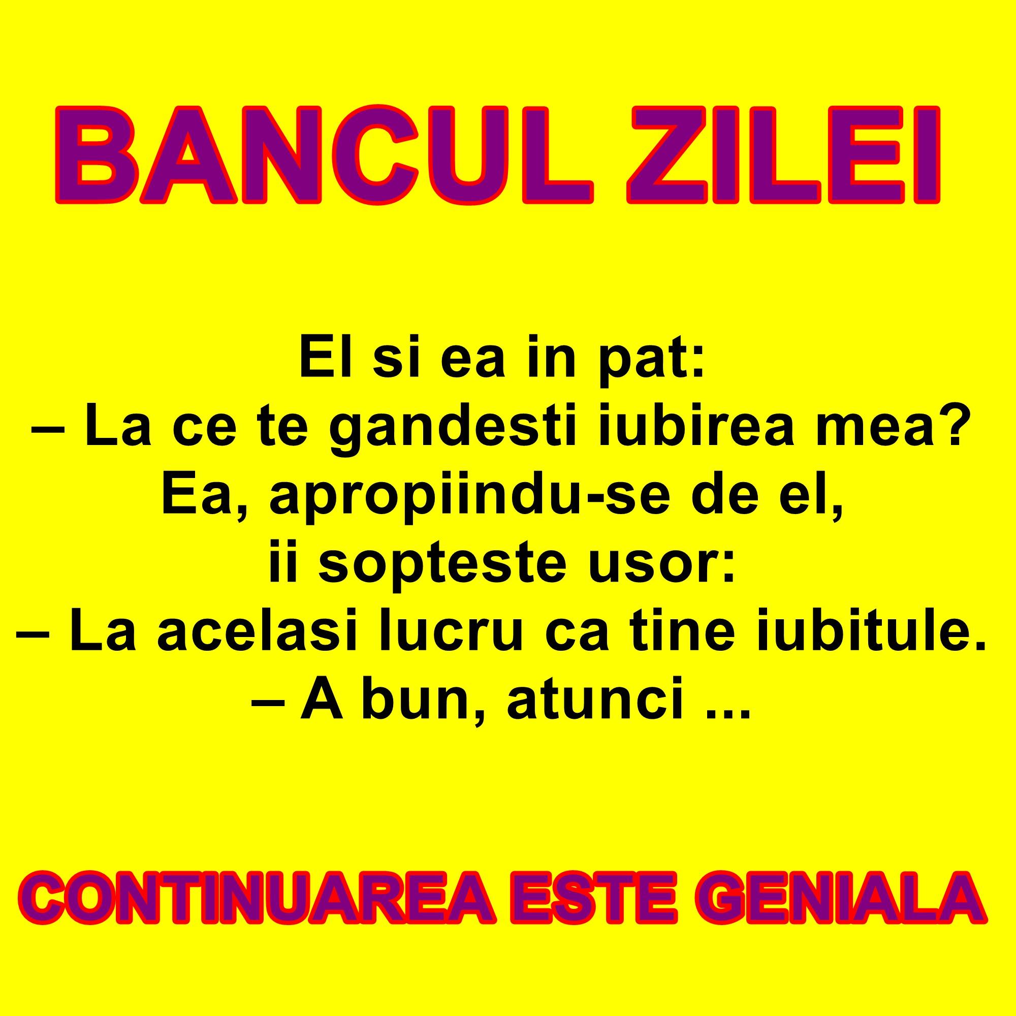 Bancul Zilei: El și ea în pat: La ce te gândești iubirea mea? | Antena 1