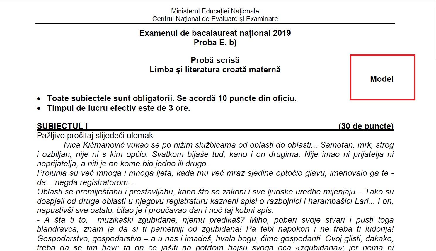 Bacalaureat 2019: Edu.ro subiecte BAC 2019 - Modele subiecte Limba ...