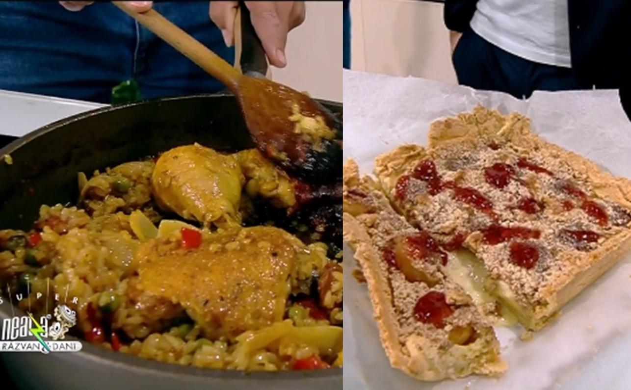 Rețetă de paella de pui cu legume și rețetă de tartă cu caise, gătite ...
