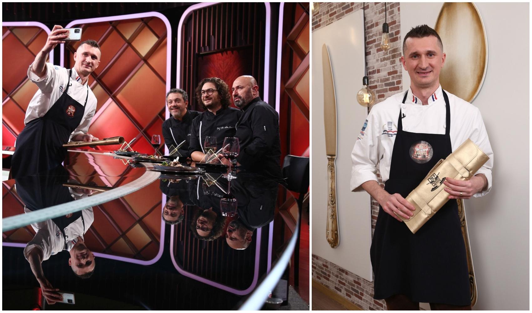 Chef Florin Dumitrescu i-a oferit cuțitul de aur lui Laurențiu Neamțu ...