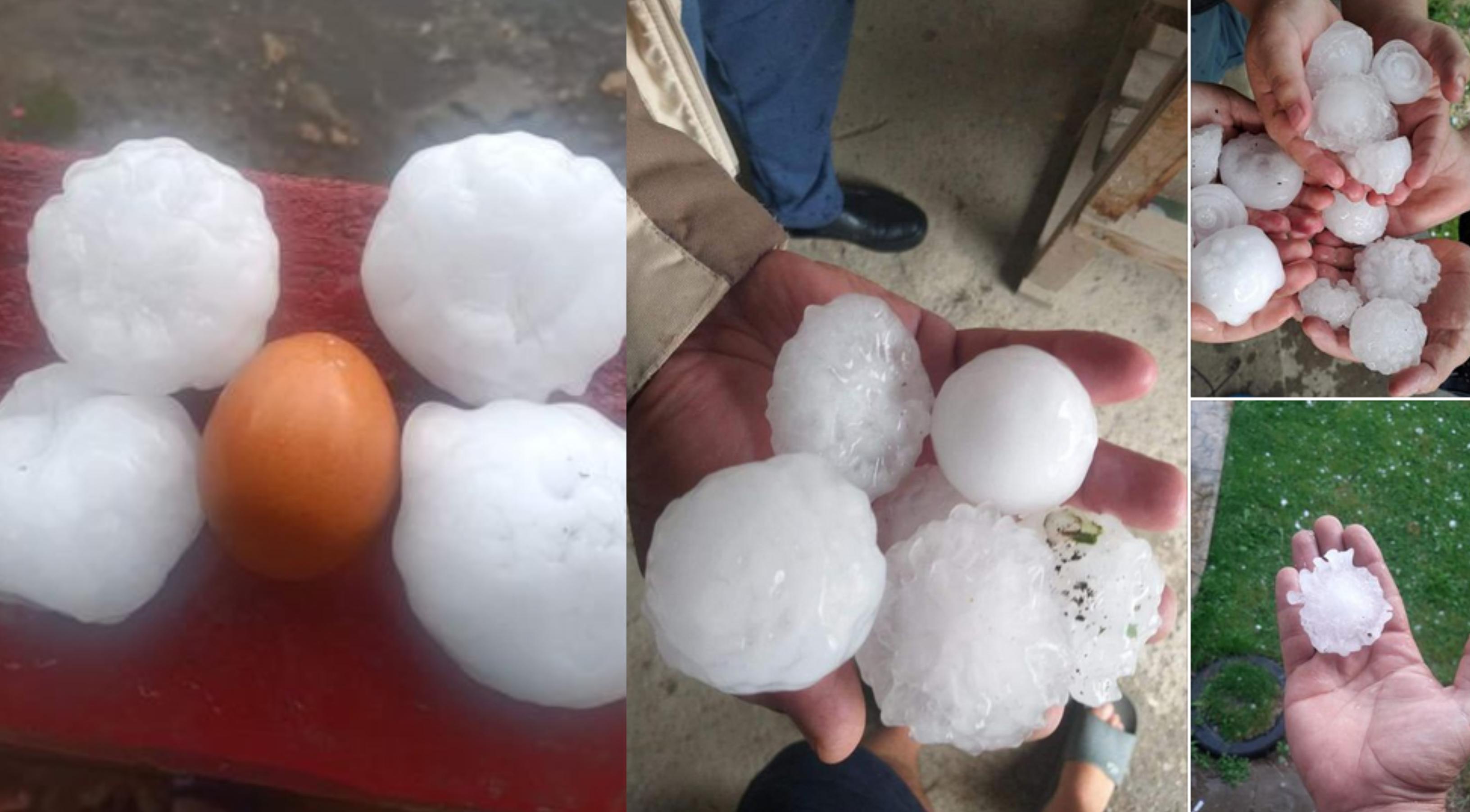 Fenomen meteorologic bizar. Grindina a depăşit în dimensiuni mărimea ...